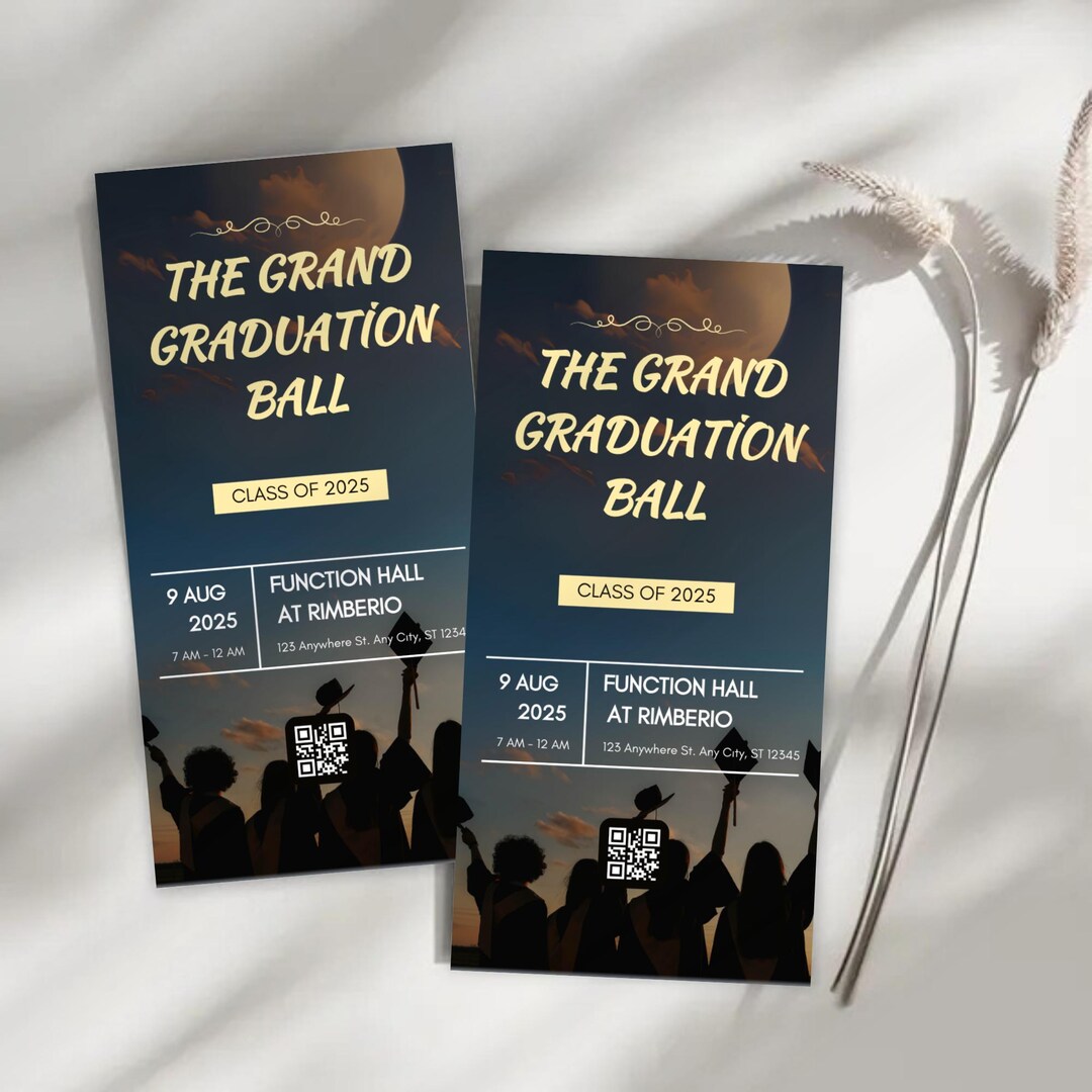 Graduation Ticket Invitation – Printable, QR Code, Instagram-ready ...