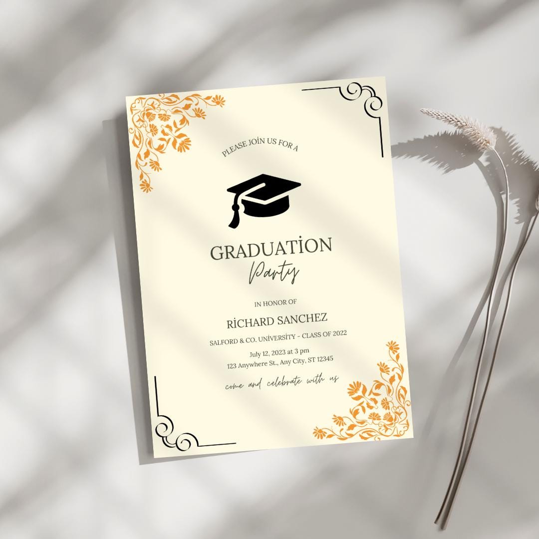 Editable Graduation Invitations: Instant Downloads for Parties ...
