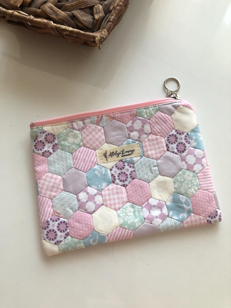 Patchwork Wallet PDF Template, Handmade Cotton Quilted Makeup Bag Model ...