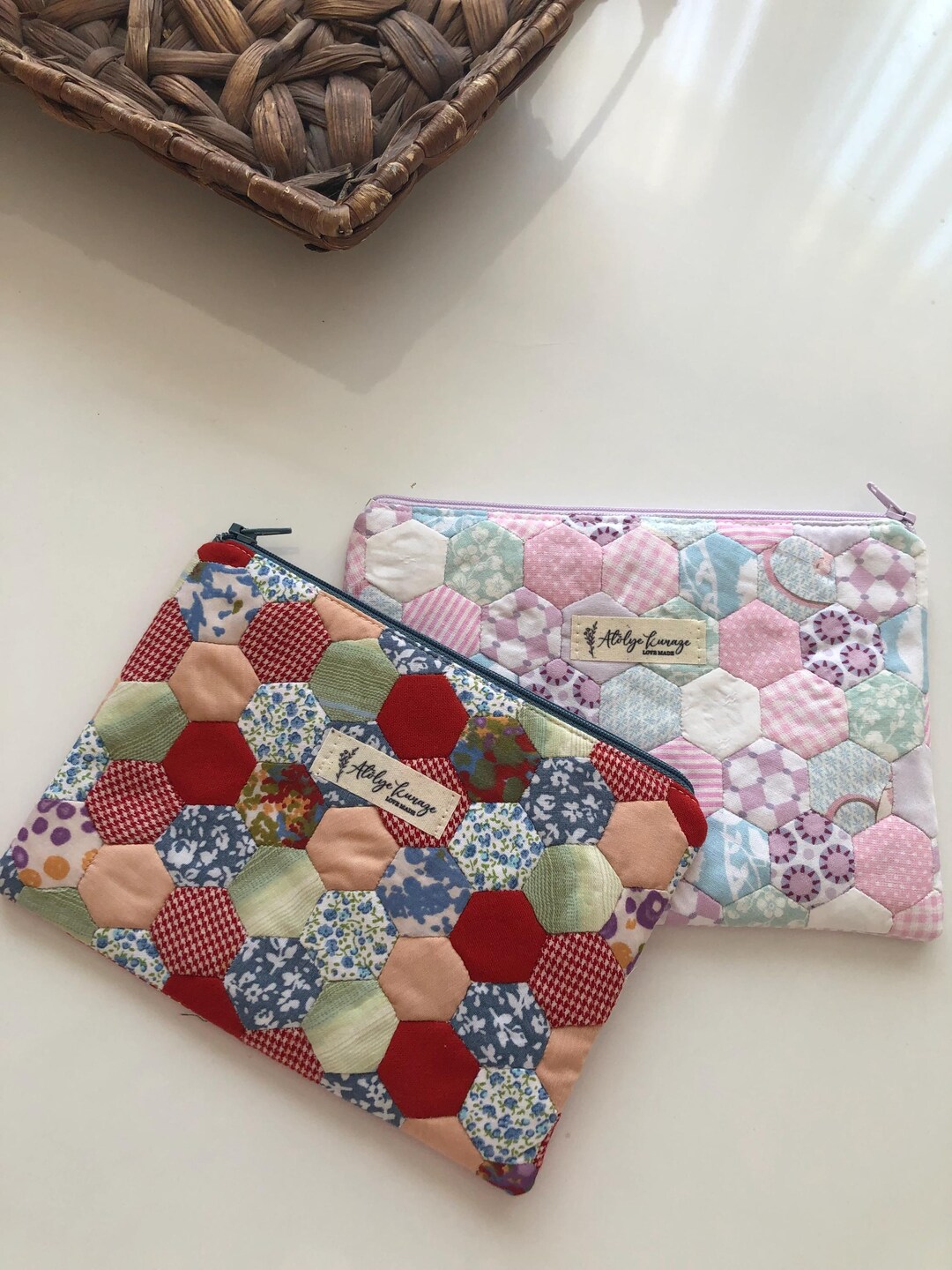 Patchwork Wallet PDF Template, Handmade Cotton Quilted Makeup Bag Model ...