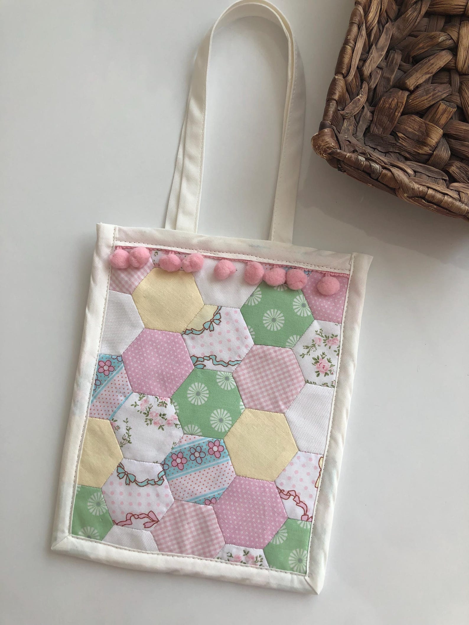 Diy Pink Patchwork Bag Set,do İt Yourself Handmade Cotton Quilted Girls ...