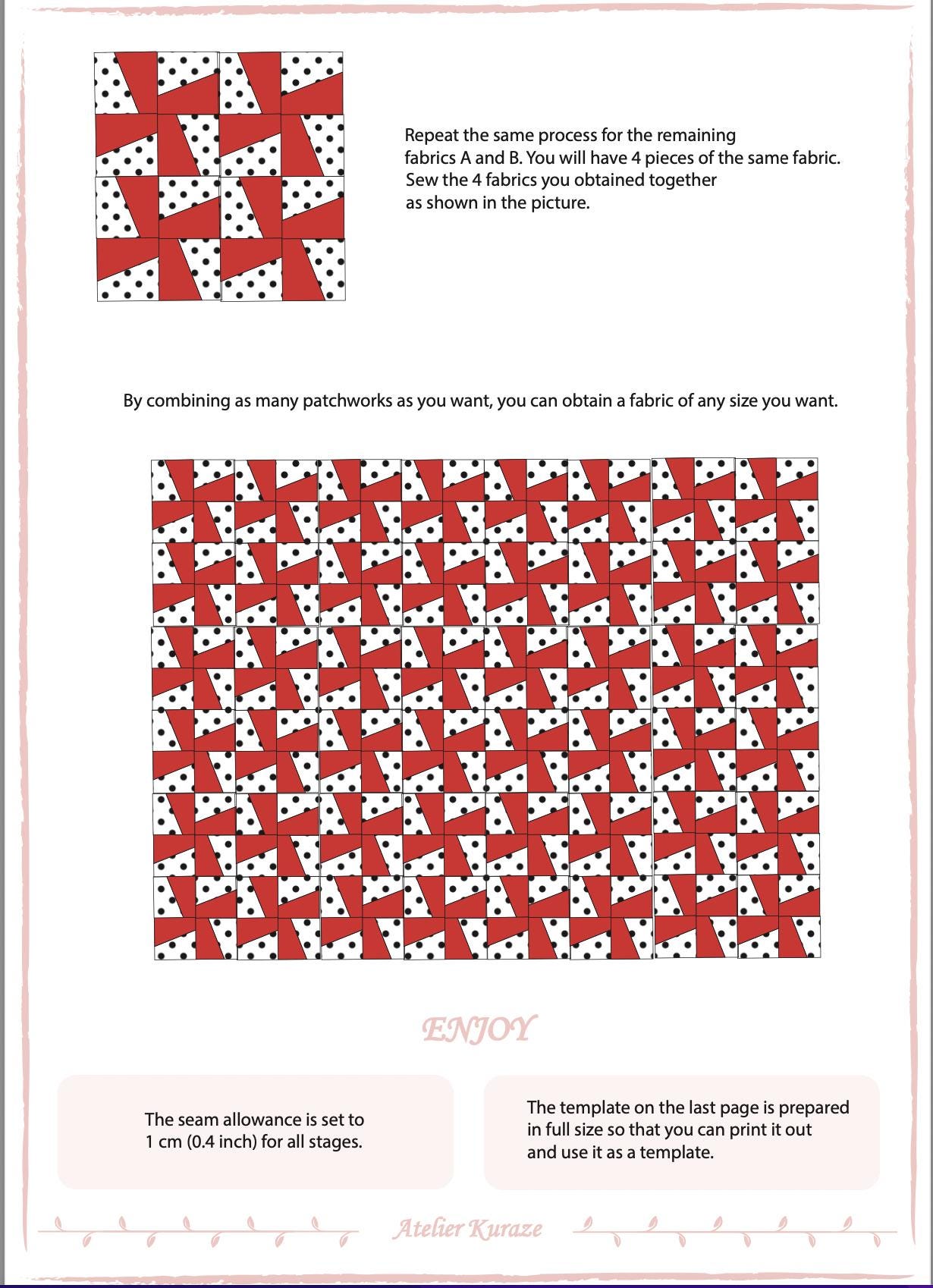 Patchwork Fabric PDF Template, Handmade Patchwork Model, Pattern - Etsy