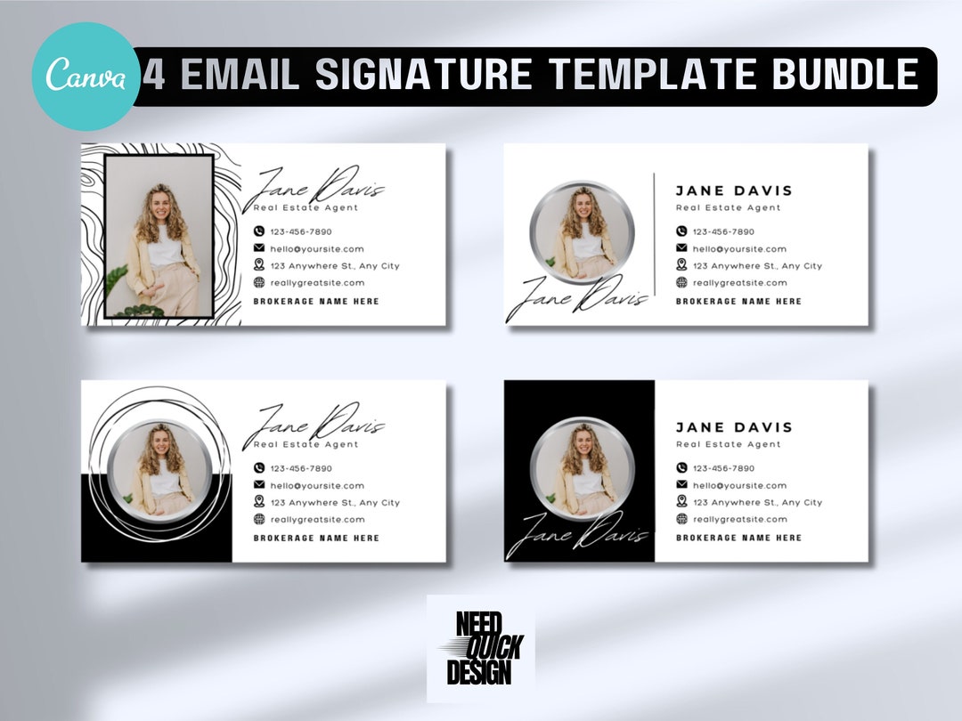 Email Signature Template BUNDLE, Email Template, Realtor Email ...