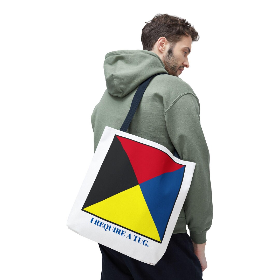I Require a Tug | Zulu Maritime Signal Flag Tote | Double-sided Nautical Humor Bag - Etsy