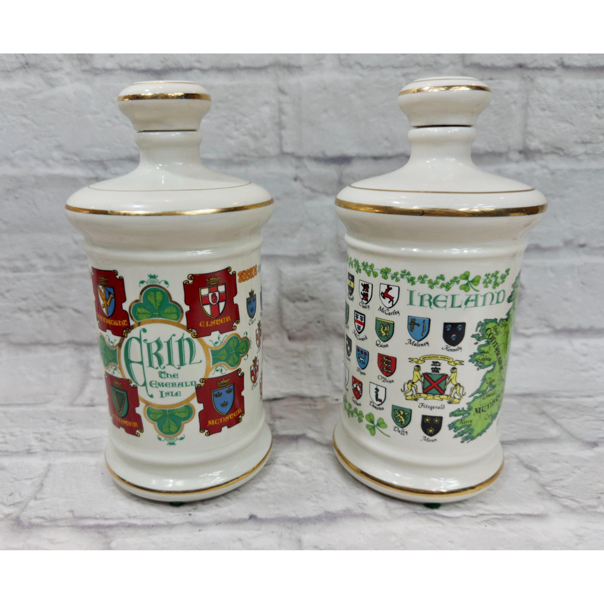 Vtg Old Fitzgerald Collector's Gallery Irish Gilt Porcelain Decanters ...