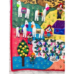 1990s Peruvian Arpilleras Folk Art Textile Handmade and Signed - Etsy