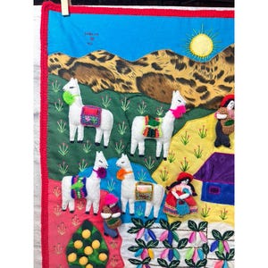 1990s Peruvian Arpilleras Folk Art Textile Handmade and Signed - Etsy