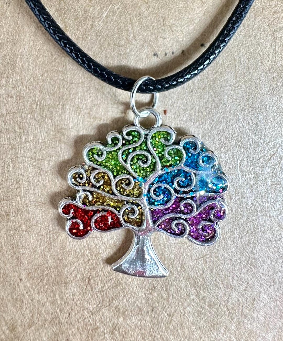 Holographic Color Shift Tree of Life Necklace Rainbow - Etsy