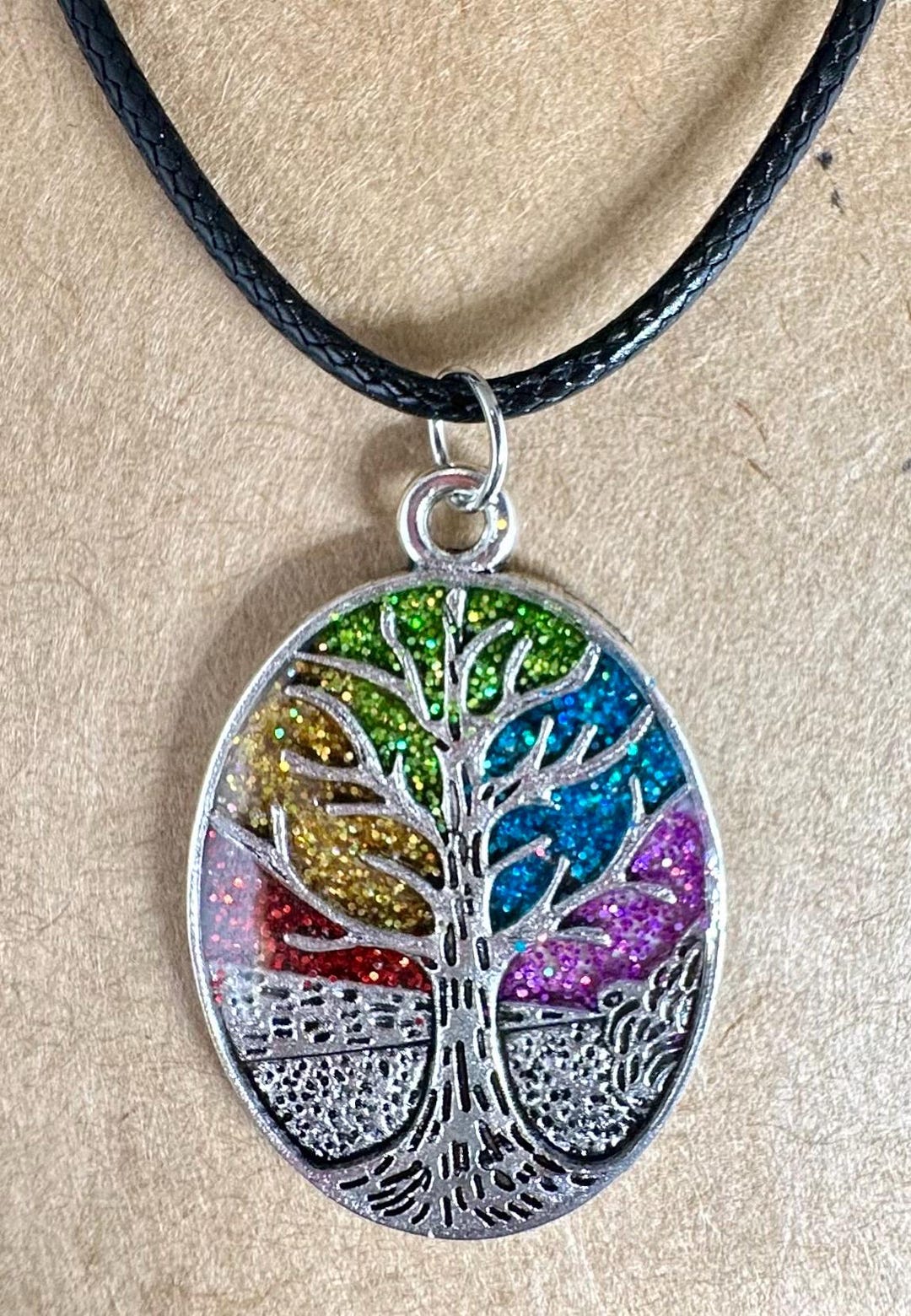 Holographic Color Shift Tree of Life Necklace Rainbow - Etsy