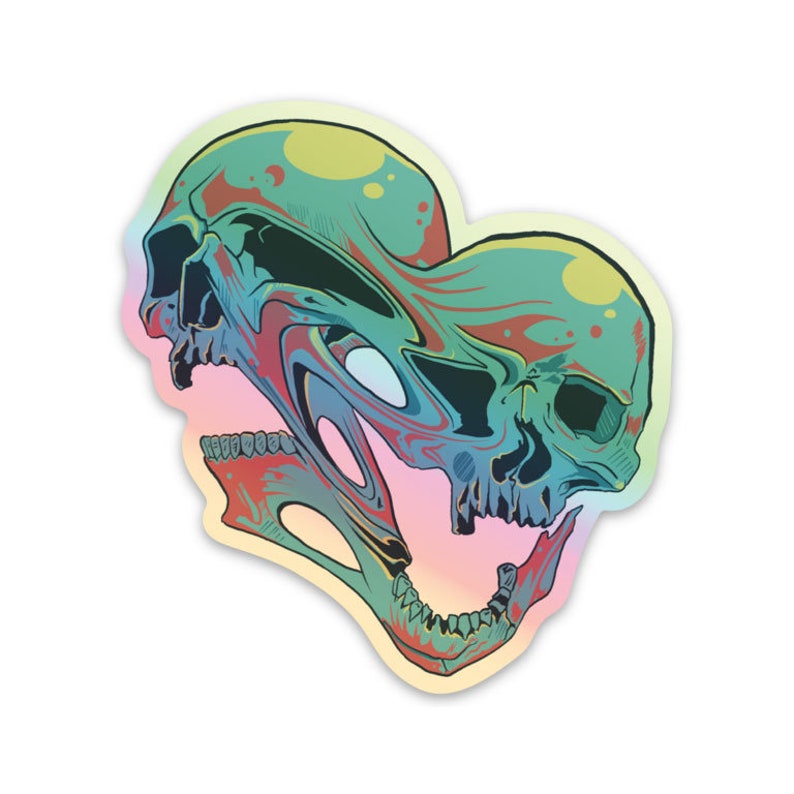 Holographic Skull Decal - Etsy