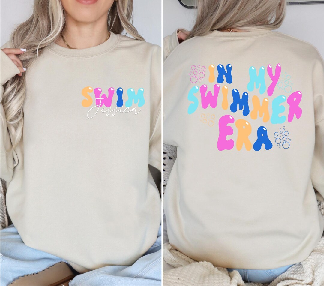 Personalized in My Swimmer Era Sweatshirt, Swim Bubbles, Swim ...