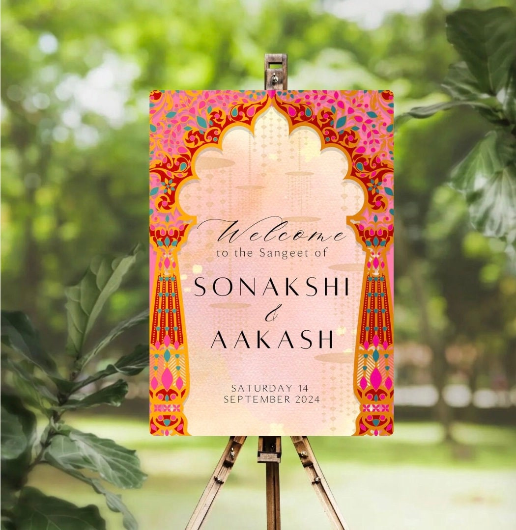 Sangeet Welcome Sign | Mehndi Welcome Sign | Indian Wedding Sign ...
