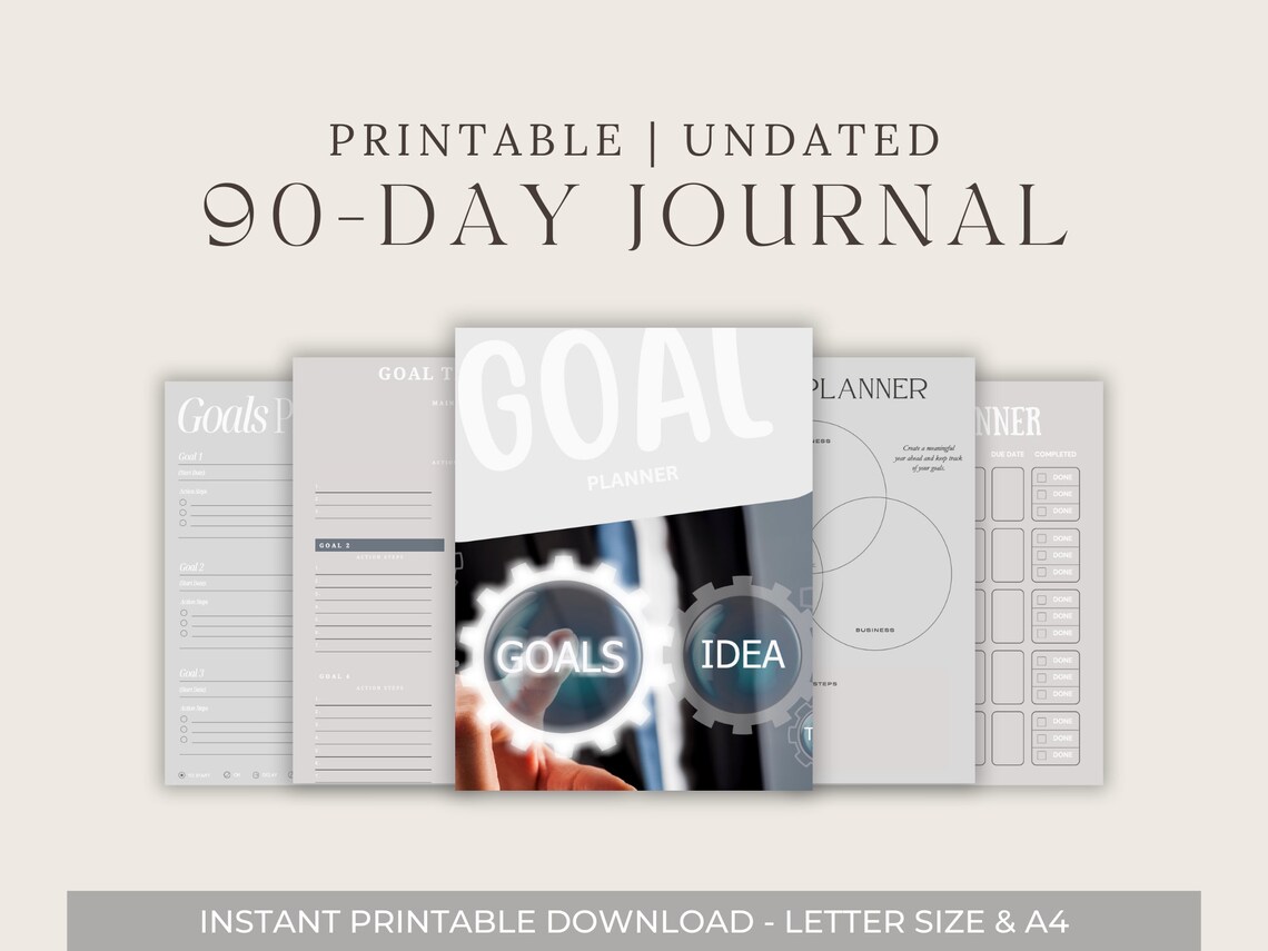 Printable Goal Planner Bundle Daily Weekly Monthly Yearly Goal Second ...