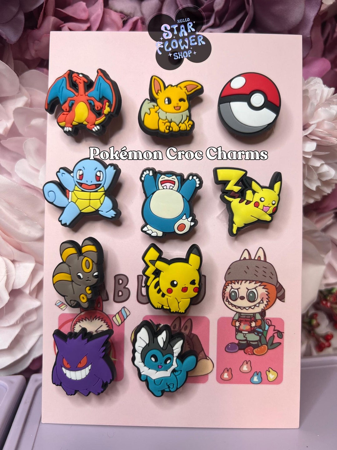 10 Piece Pocket Monster Pokemon Croc Charm Set - Etsy