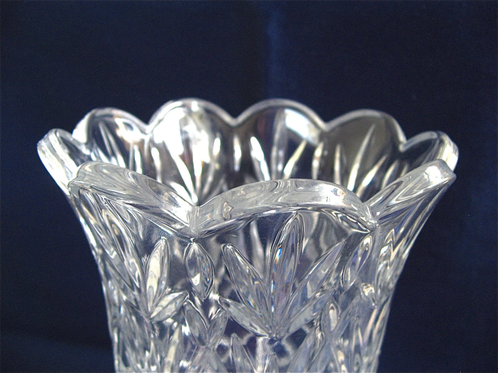 Cut Crystal Vintage Flower Vase Etsy