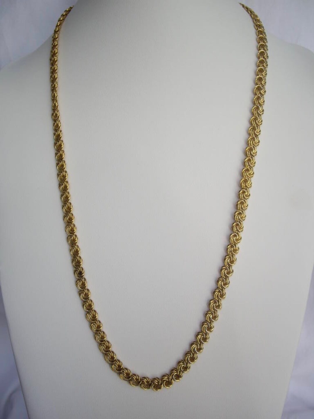 ON SALE Vintage Continuous Loop Gold Tone Byzantine Chain Necklace - Etsy