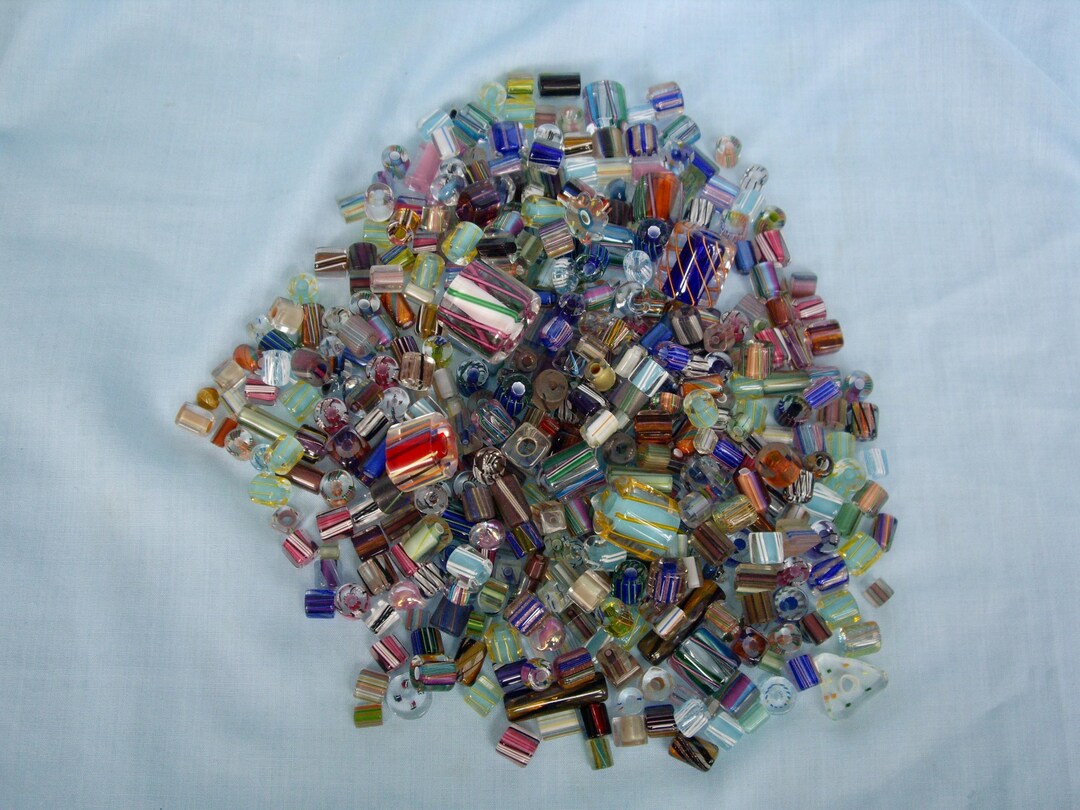 One Pound of Multi Color Cane Glass Beads - Etsy