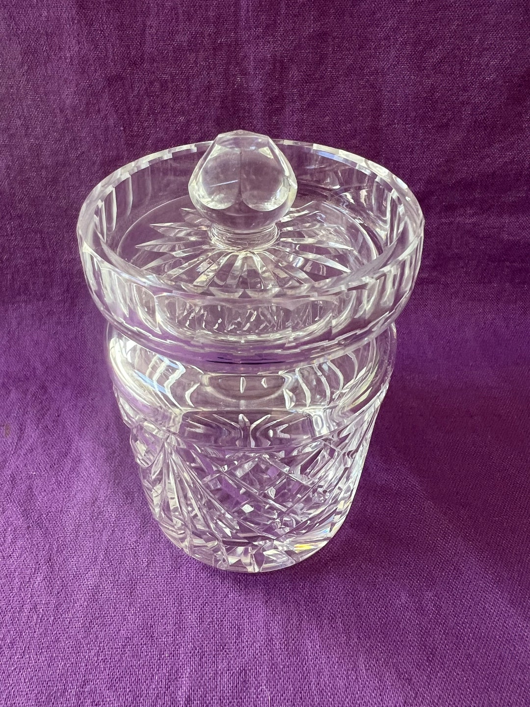Vintage Signed Waterford Cut Crystal Condiment Jar - Etsy