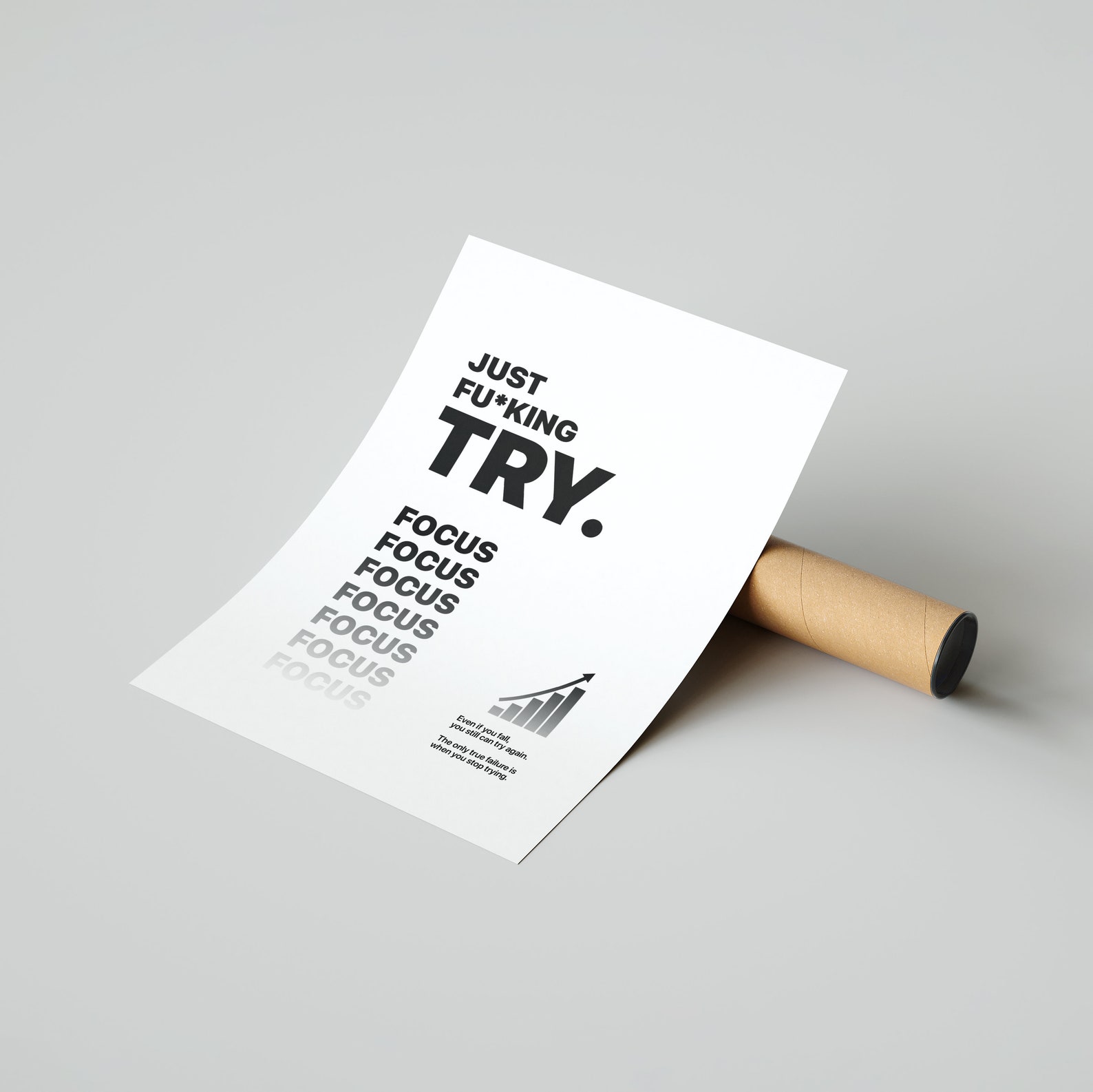 Minimalist Motivation Focus Print Set, Motivational Hard Work Office ...