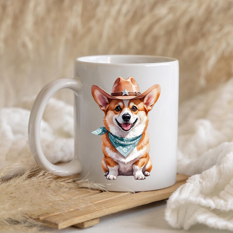 Cowboy Corgi PNG: Western Dog Clipart for Sublimation (digital Download ...