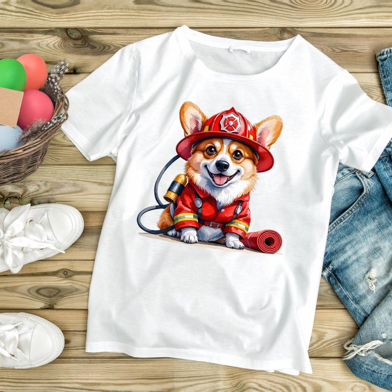 Cute Corgi Firefighter PNG Clipart | High Resolution Transparent ...
