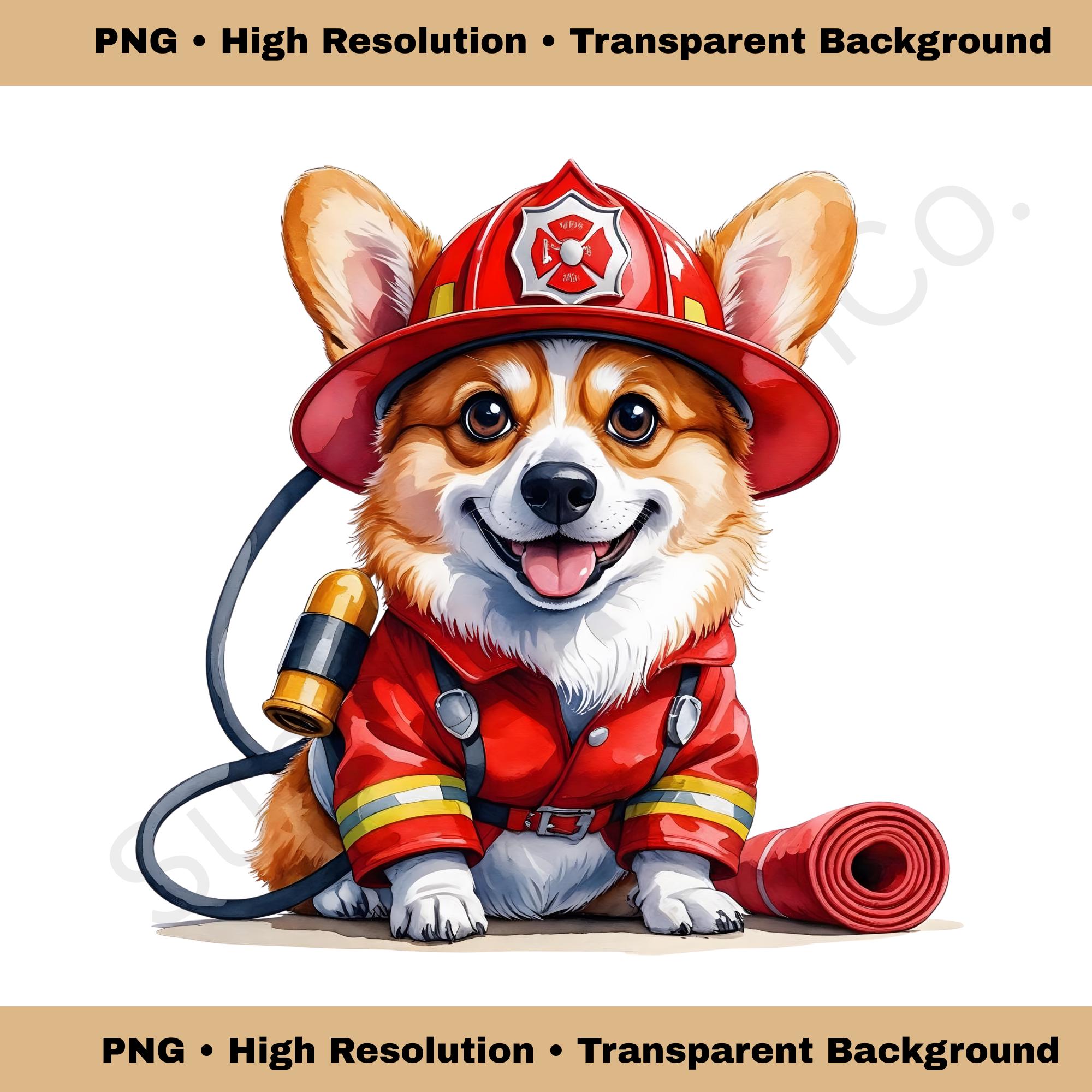 Cute Corgi Firefighter PNG Clipart | High Resolution Transparent ...