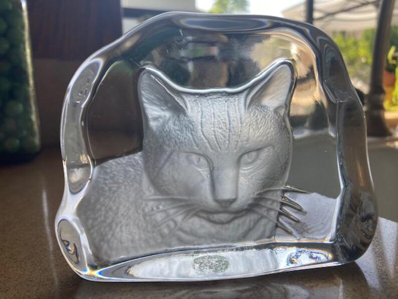 Crystal Cat Paperweight - Etsy