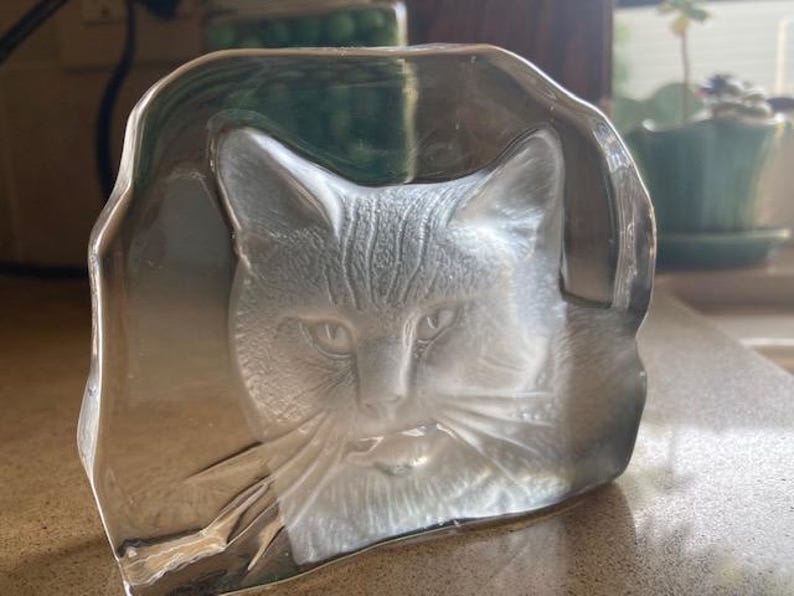 Crystal Cat Paperweight - Etsy