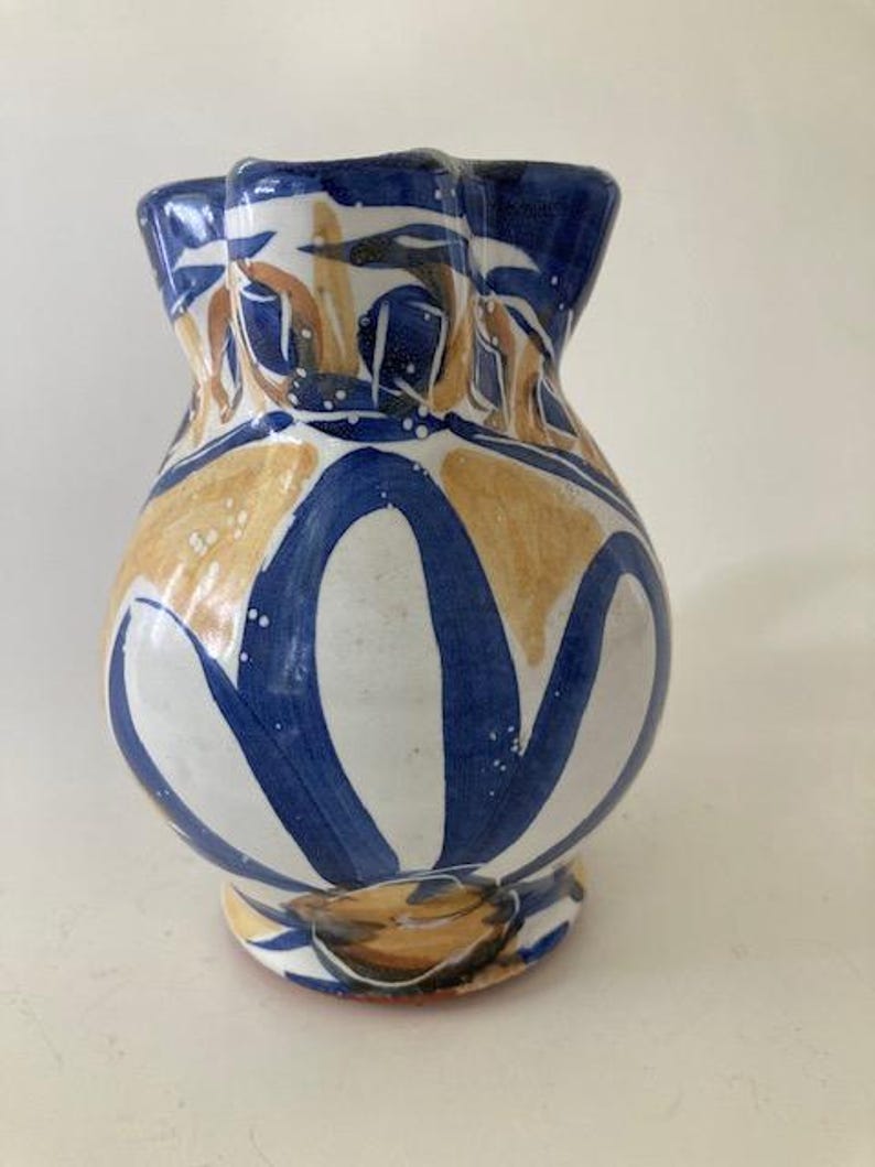 Mini MCM Painted Clay Pitcher - Etsy