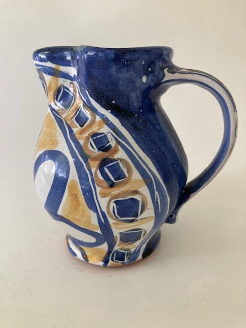 Mini MCM Painted Clay Pitcher - Etsy