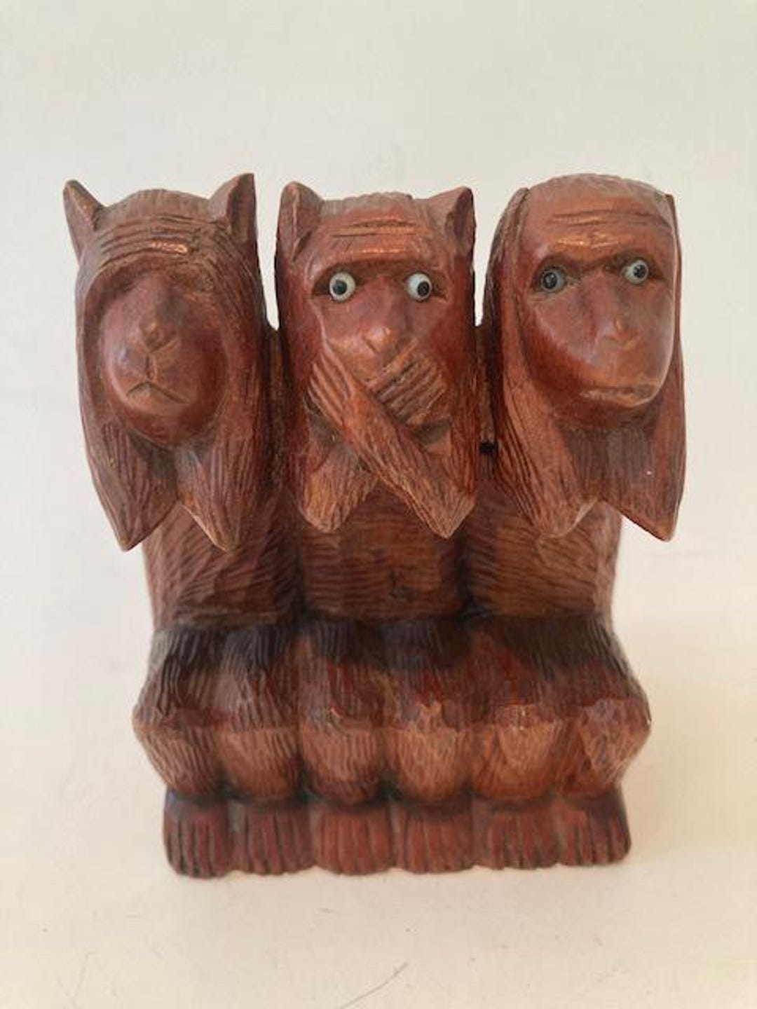 3 Wise Monkey Carving - Etsy