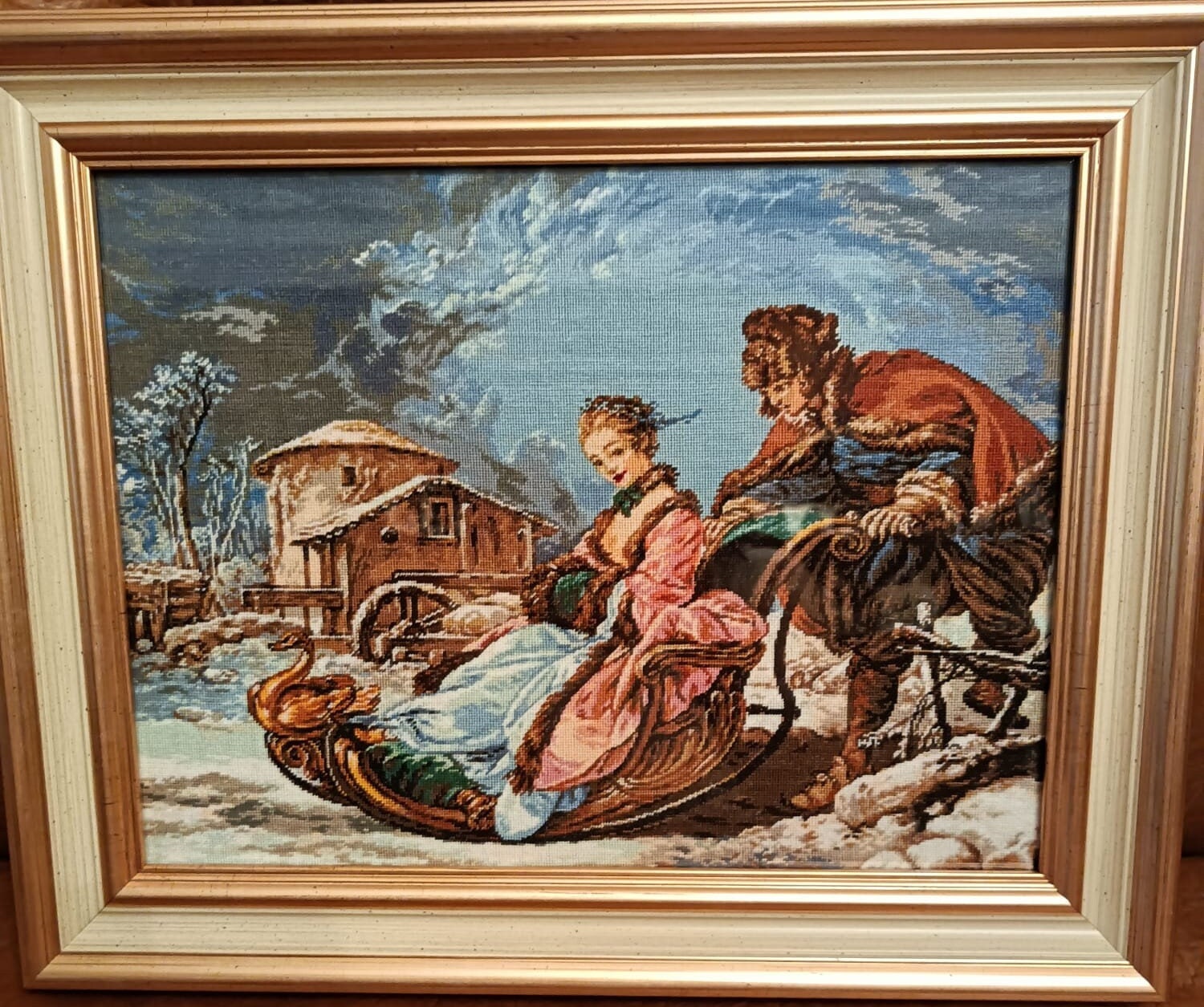 Reproduction of "the Four Seasons, Winter" by Francois Boucher, Gobelin ...