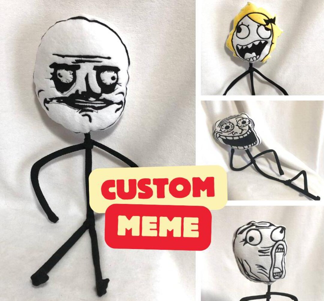 Custom Meme Trollface Plush, Troll Face Meme Plush Toy - Etsy UK