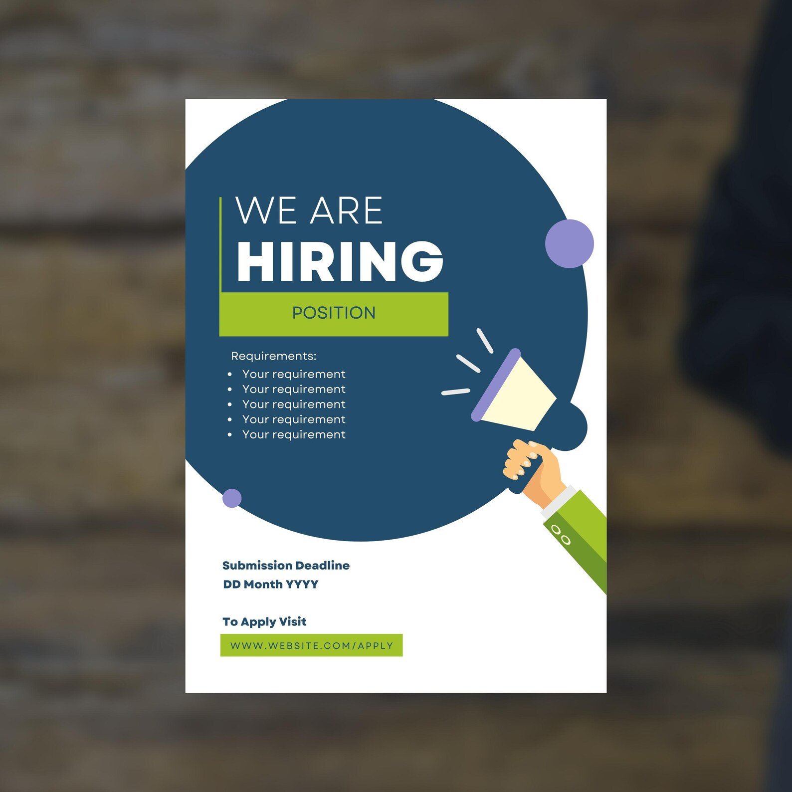TEMPLATE, Hiring Flyer, Announcement for Job Opening, Social Media ...