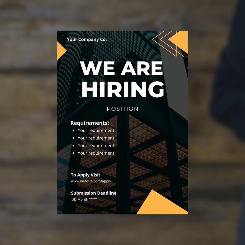 TEMPLATE, Hiring Flyer, Announcement for Job Opening, Social Media ...