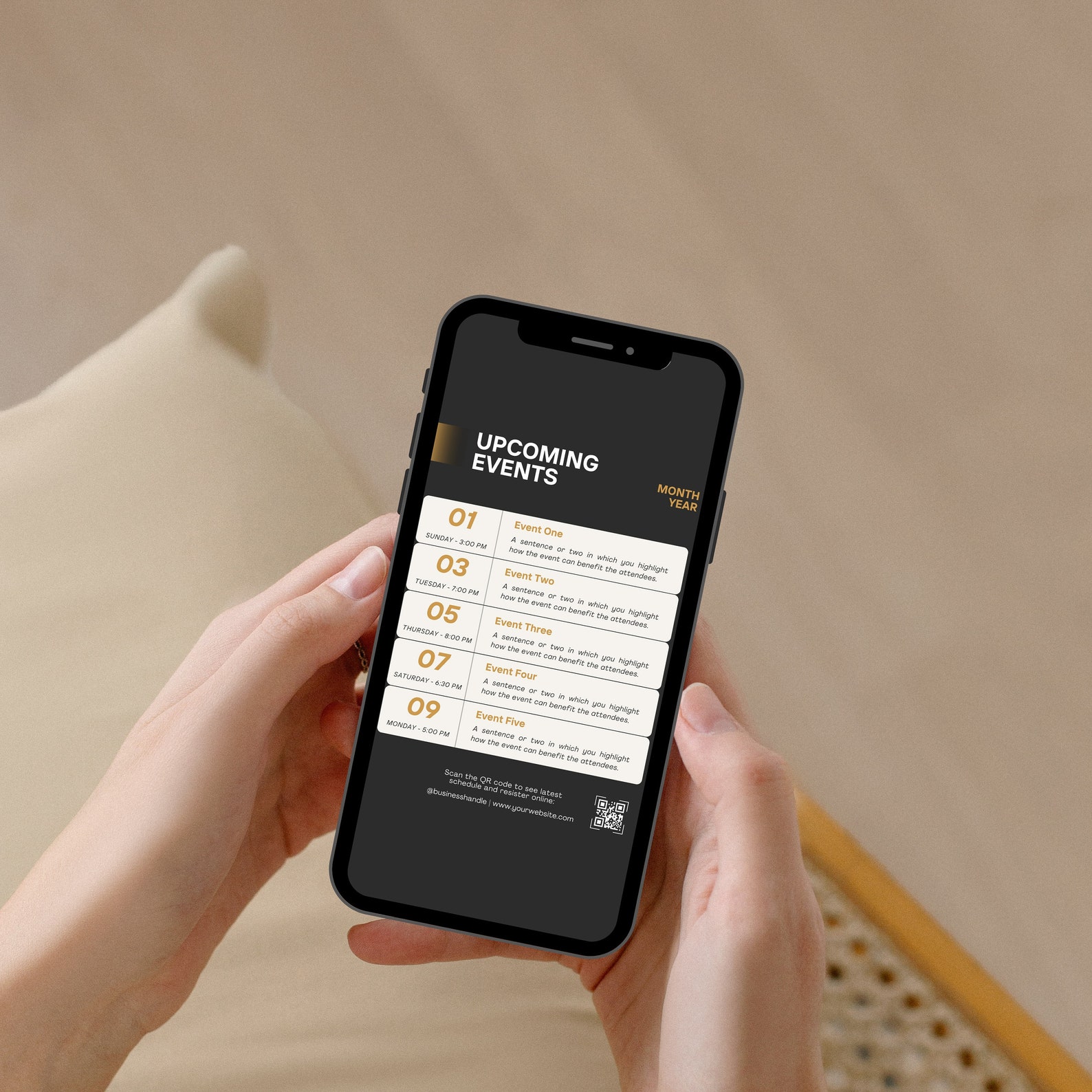 TEMPLATE, Upcoming Events, Flyer Sign, Social Media/ Instagram Story ...