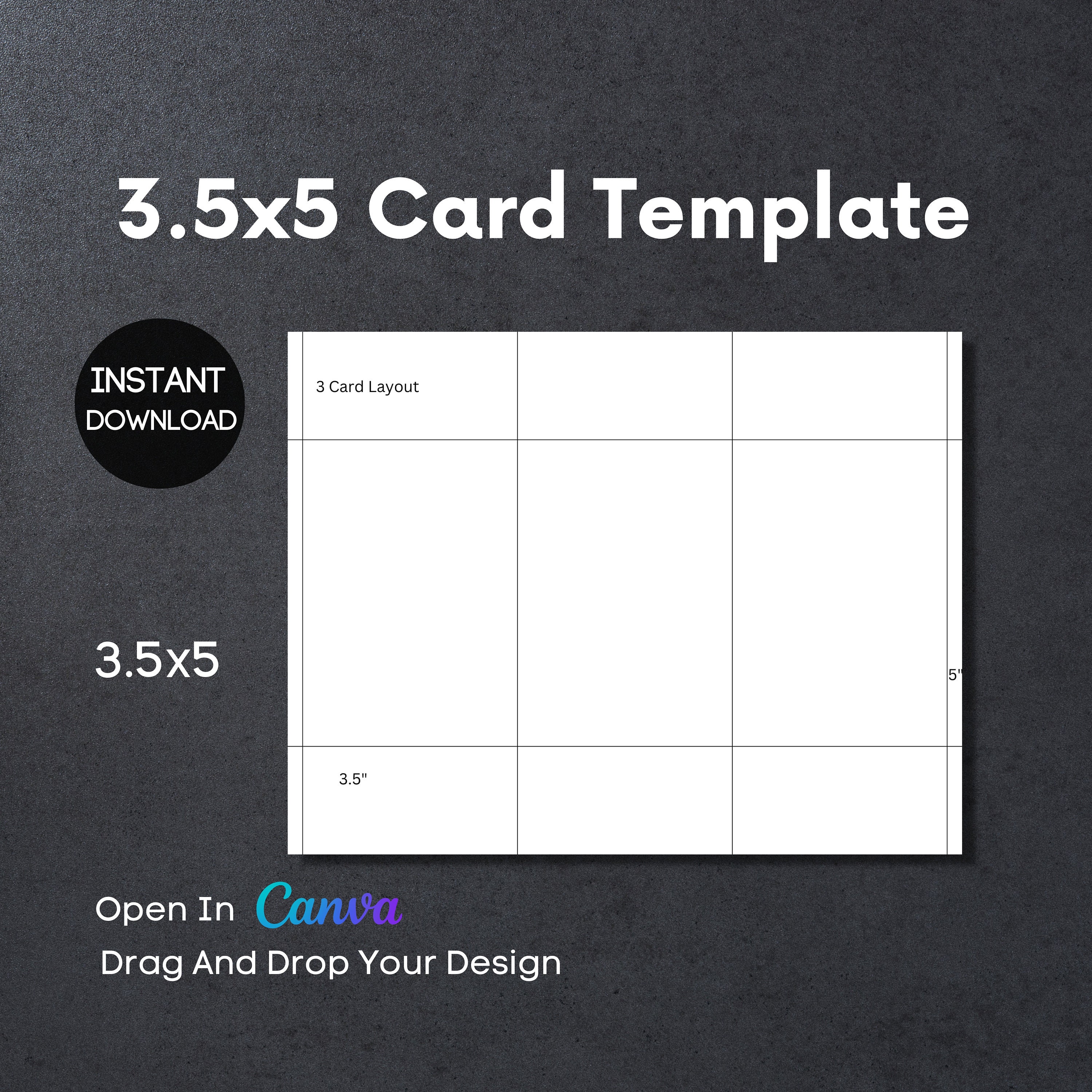 TEMPLATE, 3.5x5 Card, Editable in Canva, Printable, Drag & Drop Your ...