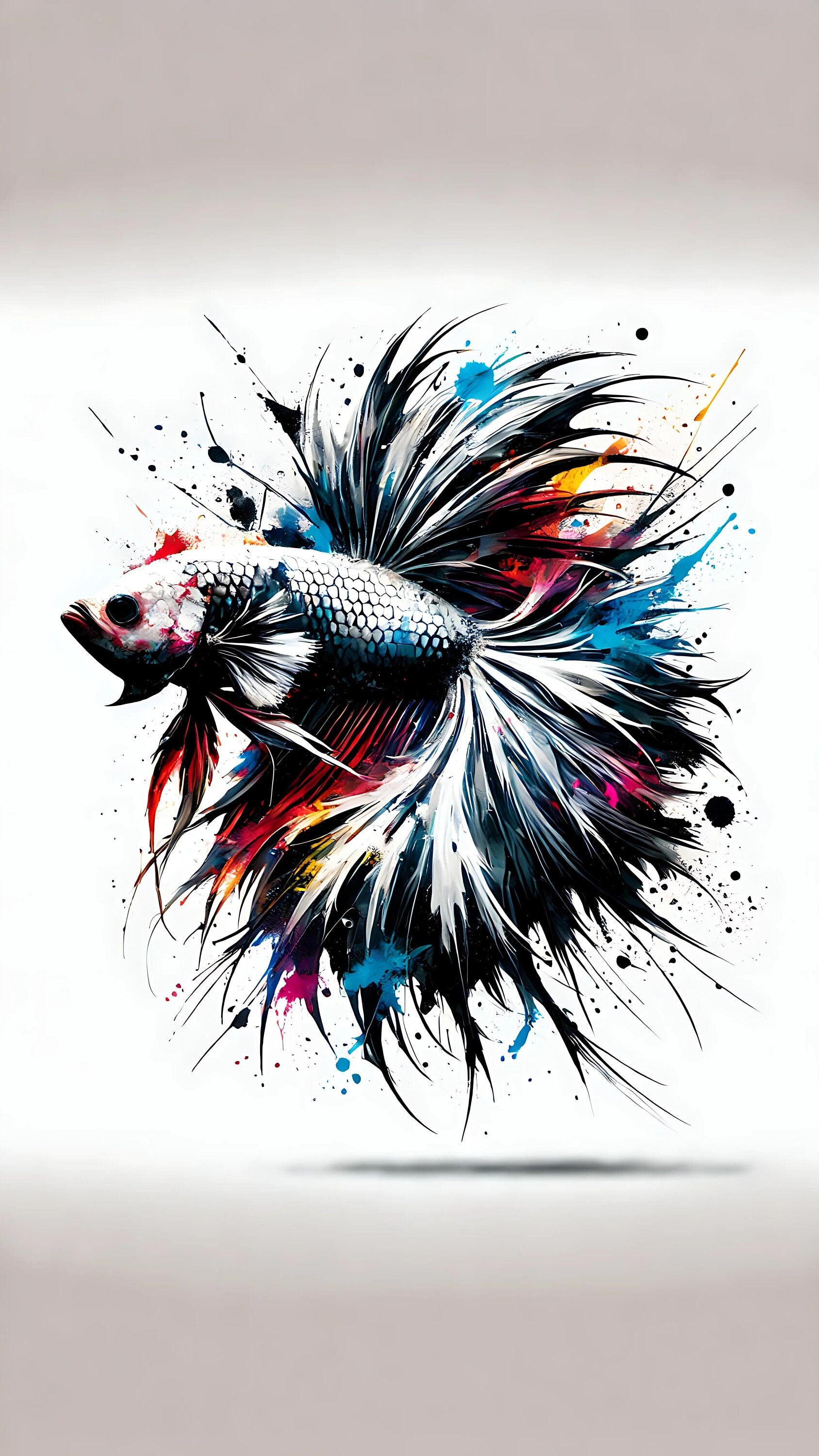 Abstract Betta Fish Printable Wall Art Vibrant Abstract Betta Fish Art ...