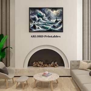 Majestic Maritime Tempest Printable Wall Art - Etsy