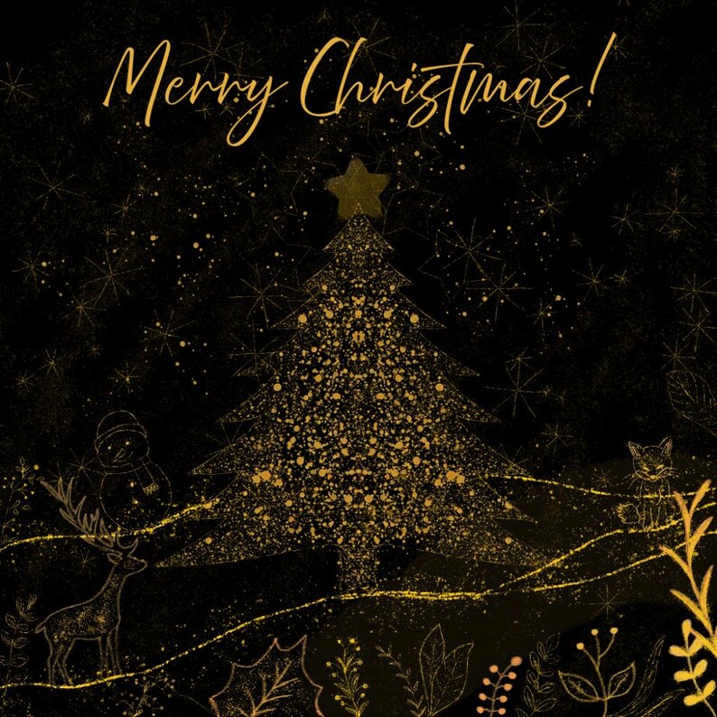 Golden Glow Animated Christmas Card. Sparkling Digital Christmas ...