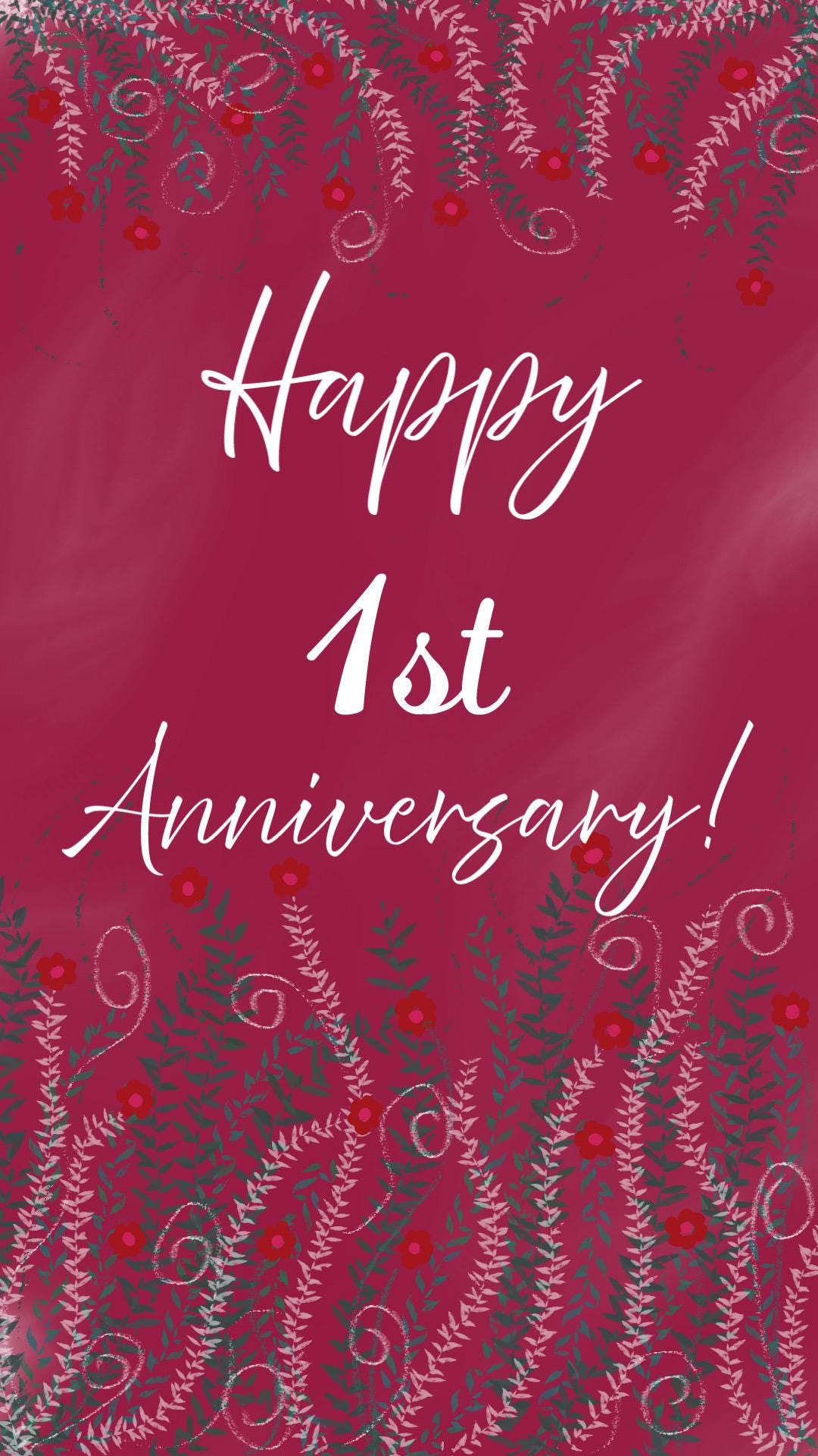 Animated 1st Anniversary Card. Digital Download, GIF Format. Instant ...