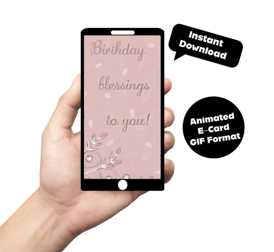 Animated Birthday Card. Digital Download, GIF Format. Instant Download. Birthday Blessings - Etsy UK