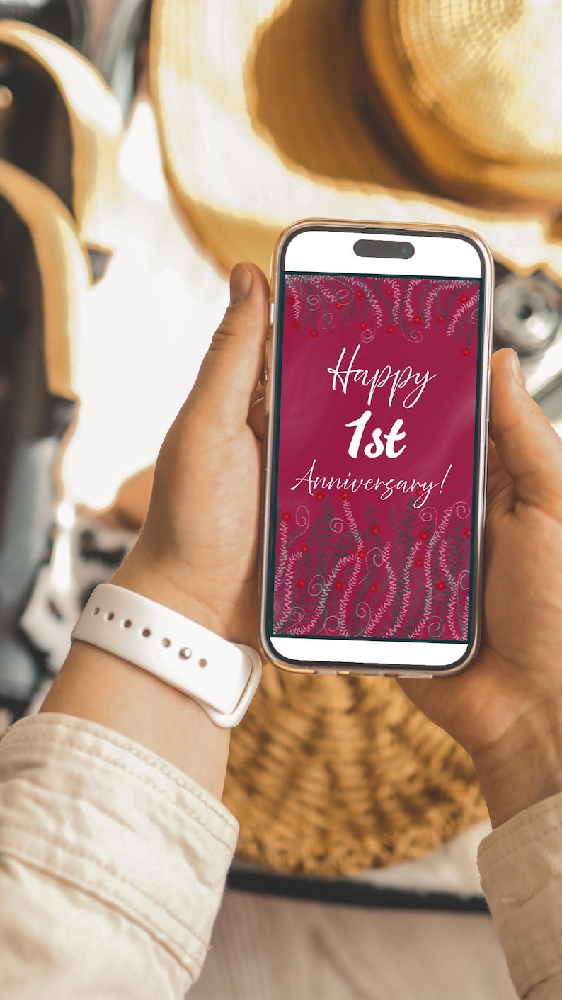 Animated 1st Anniversary Card. Digital Download, GIF Format. Instant ...