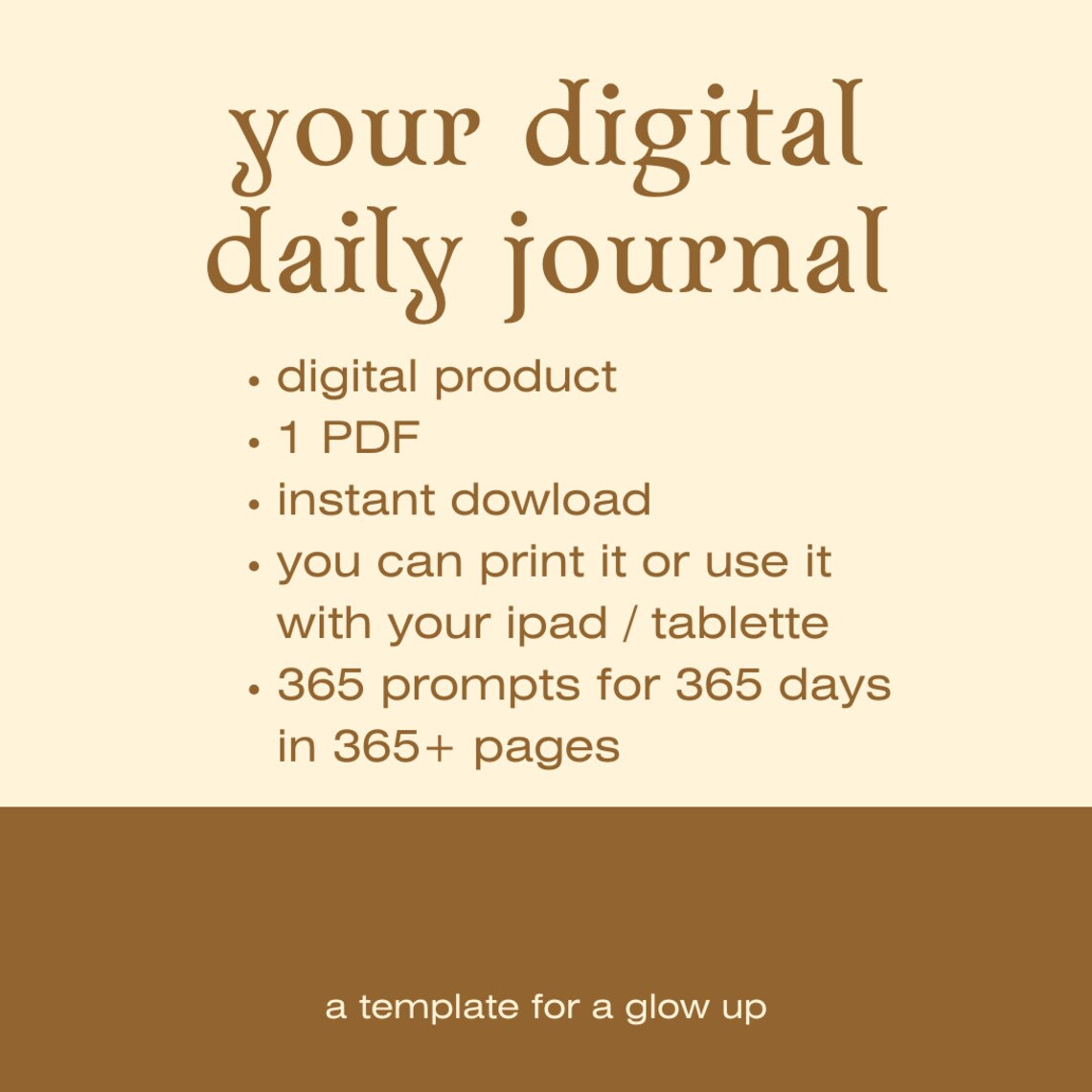 Yearly Digital Journal, 365 Prompts for 365 Days, Daily Reflections ...