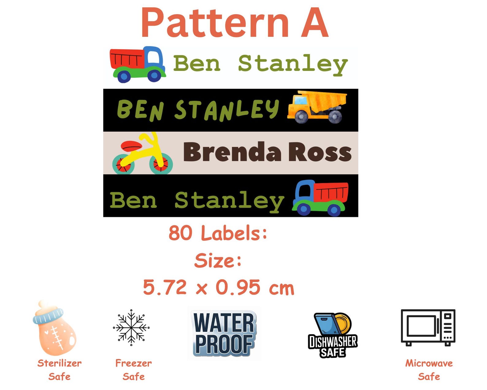 Waterproof Name Labels – Dishwasher Safe, Personalized School Supply ...