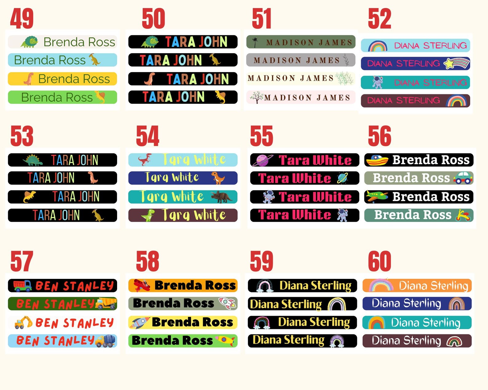 Waterproof Name Labels – Dishwasher Safe, Personalized School Supply ...