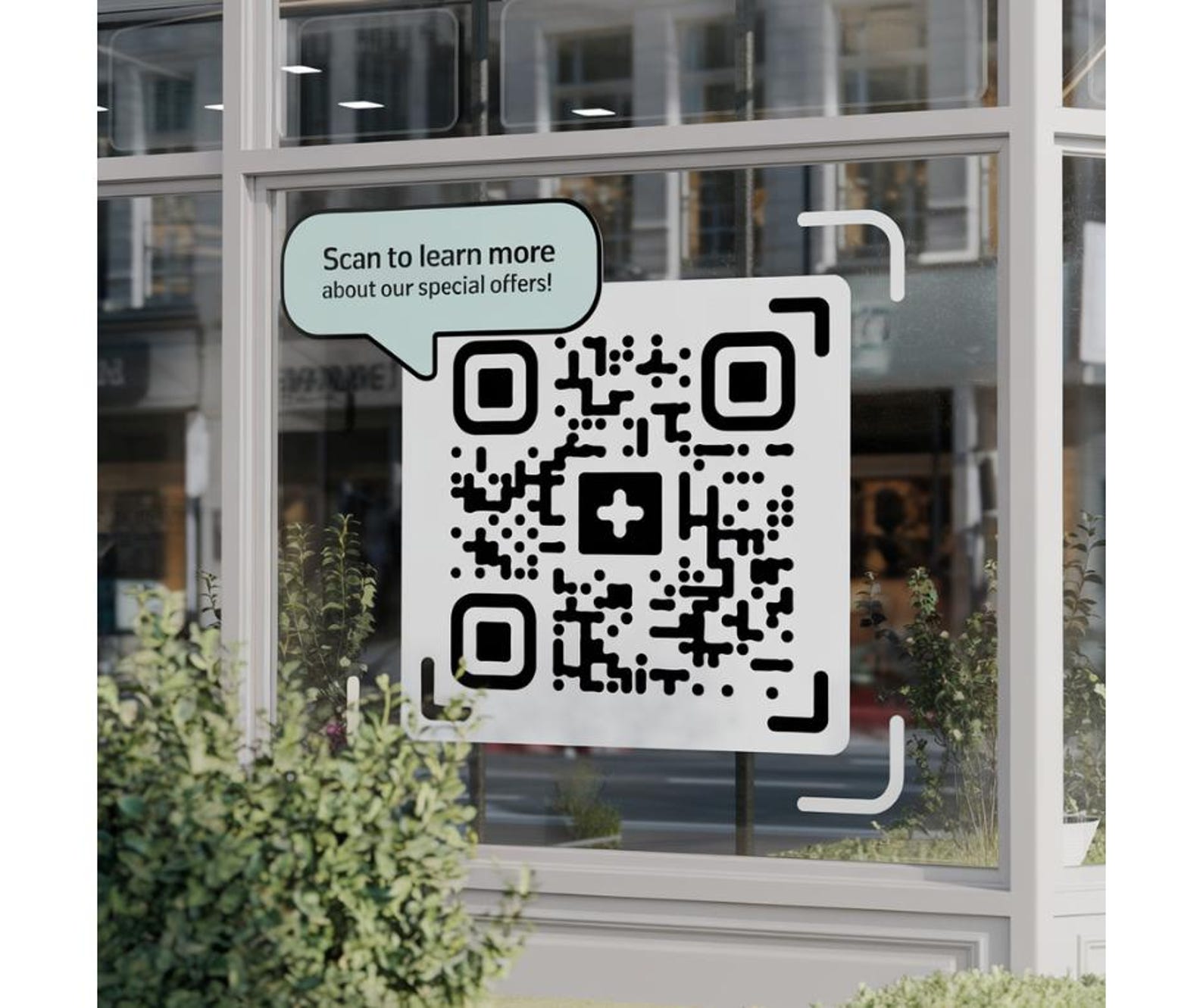 Custom QR Code Window Cling Decal – Static Cling Vinyl Sticker for ...