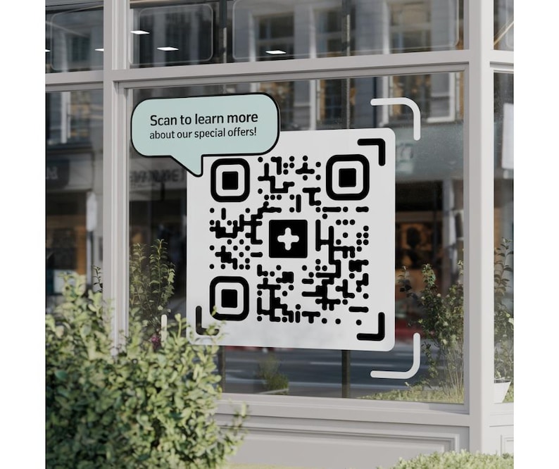 Custom QR Code Window Cling Decal – Static Cling Vinyl Sticker for ...