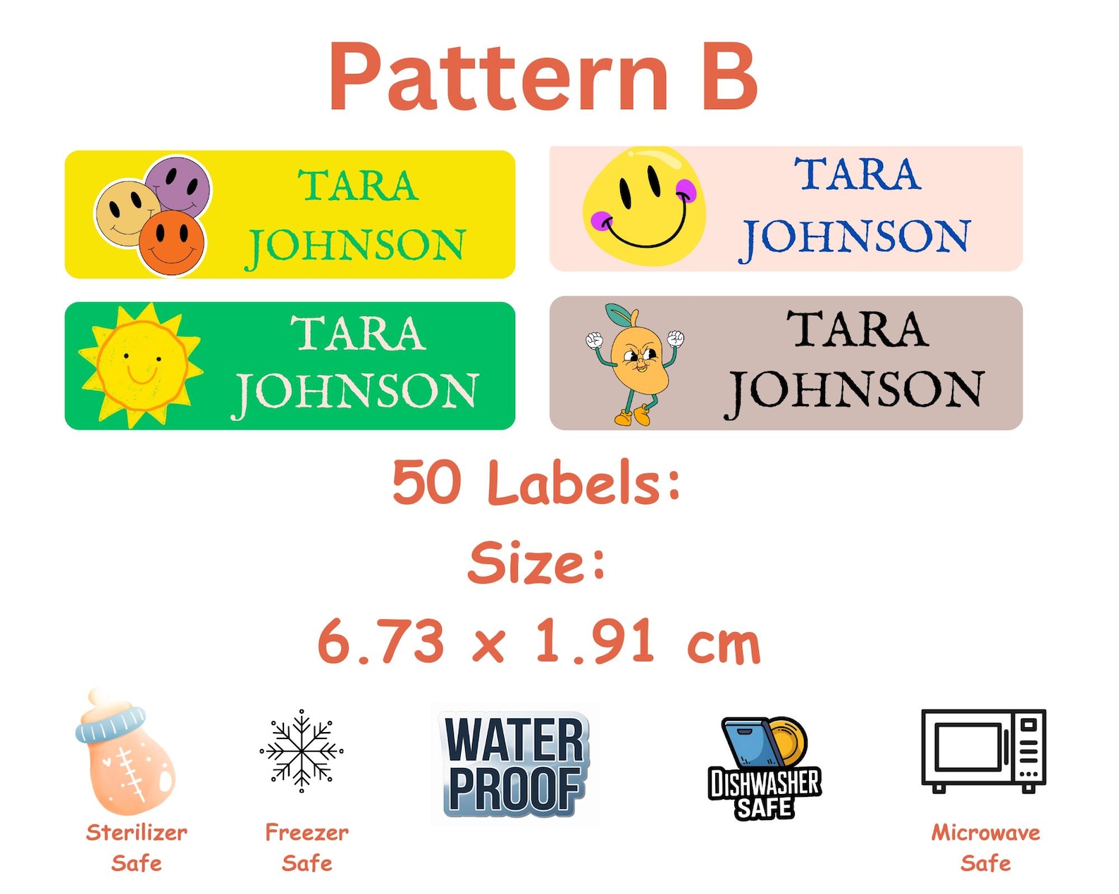 Waterproof Name Labels – Dishwasher Safe, Personalized School Supply ...