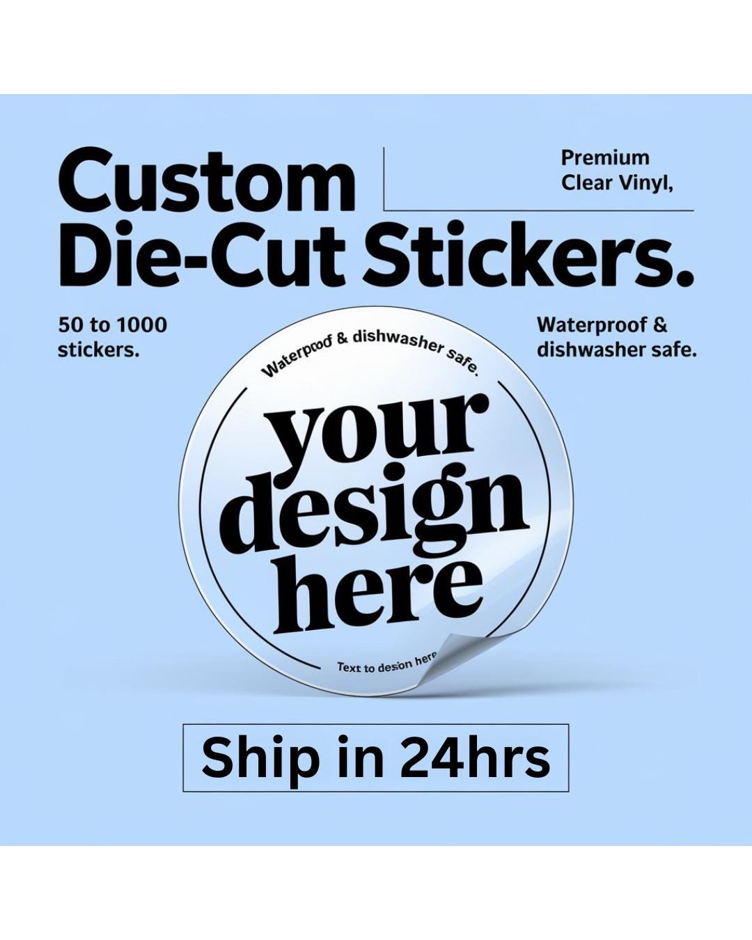Custom Clear Die-cut Stickers – Waterproof Vinyl Logo Stickers ...